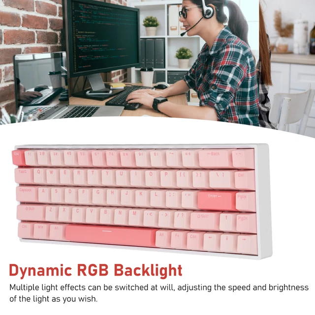 WIRELESS GAMING KEYBOARD Fast Response Dynamic RGB Backlit Mechanical ...