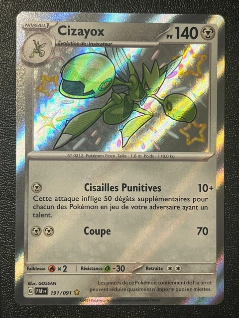 CARTE POKÉMON SHINY Cizayox 191/091 - PAF Destinées de Paldéa EV4.5 FR EUR 1,50 - PicClick FR