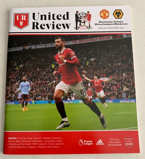 PROGRAMME - MANCHESTER UNITED Review Man Utd V Wolverhampton 13th May ...