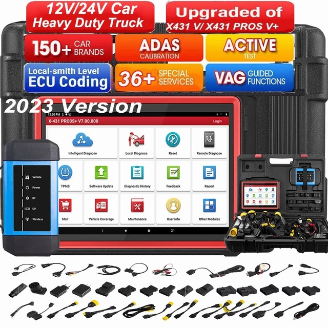 LAUNCH X431 PRO3S+ HDIII Car Heavy Duty Truck Bidirectional Diagnostic ...