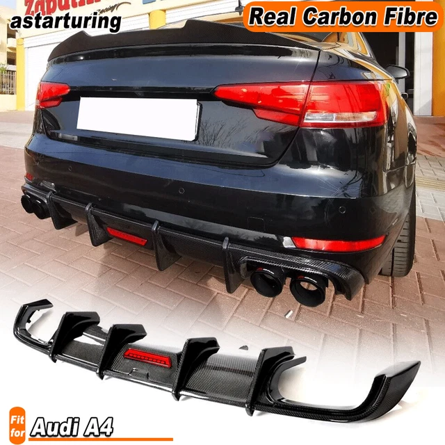 REAL CARBON REAR Bumper Diffuser Lip Spoiler Bodykit Fit For Audi A4 ...