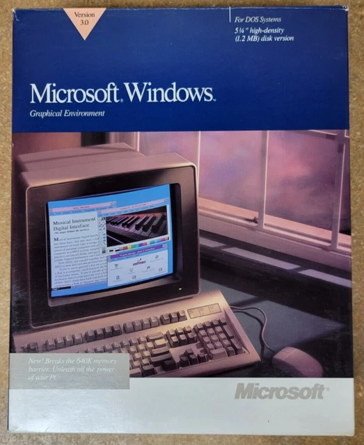 MICROSOFT WINDOWS 3.0 Graphical Environment (5.25 Disk Version) 050 ...