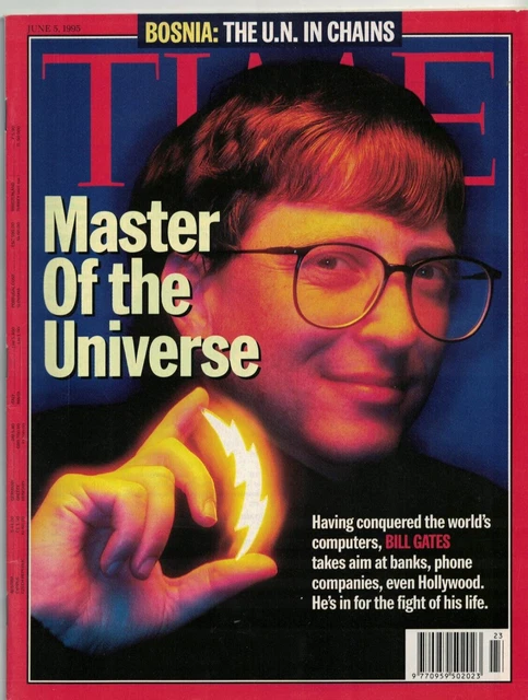 BILL GATES MASTER Of The Universe TIME Magazine June 5, 1995 Bosnia UN ...