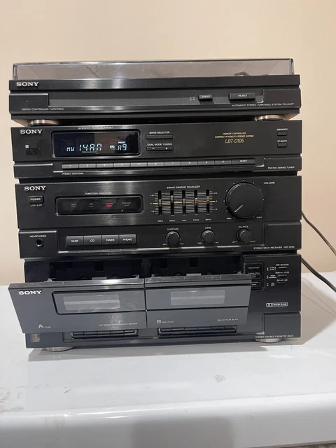 VINTAGE SONY LBT-D105 Hi Fi Stereo Double Deck Receiver System Dual ...