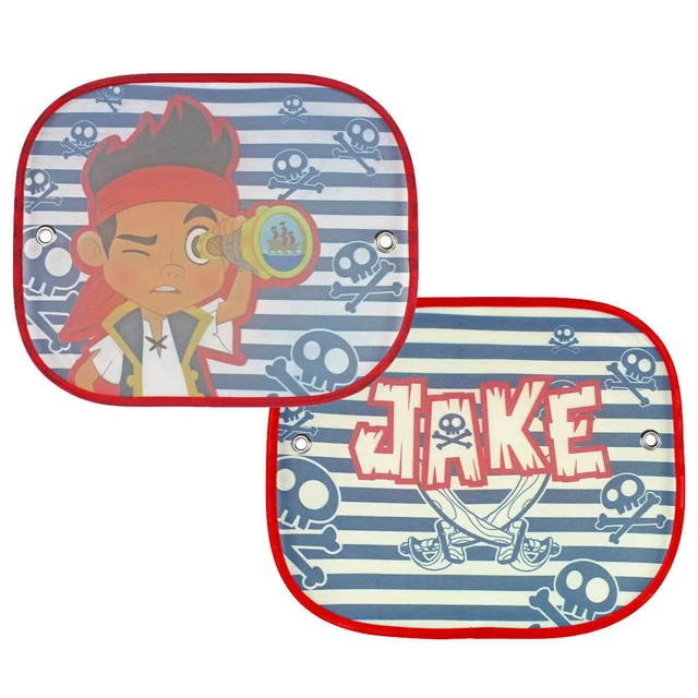 DISNEY LOT DE 2 rideaux pare soleil JAKE ET LES PIRATES 44 x 35 cm NEUF ...
