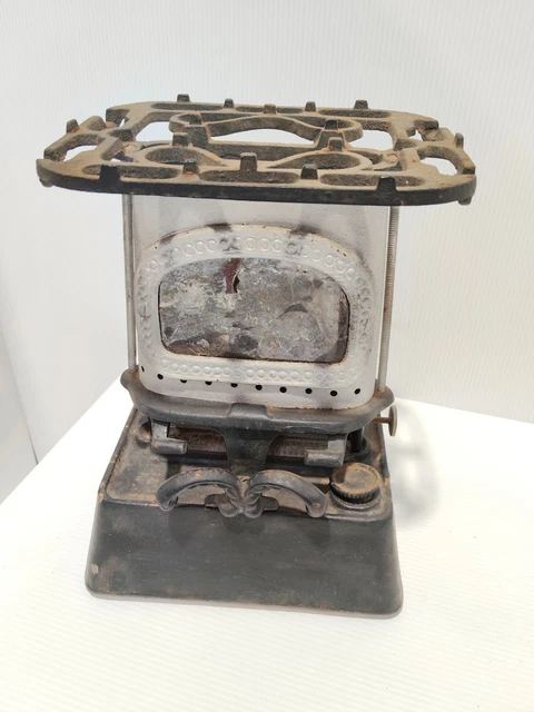 VINTAGE PARAFFIN OIL Camp Stove Cast Iron Beatrice? Sad Iron Heater ...