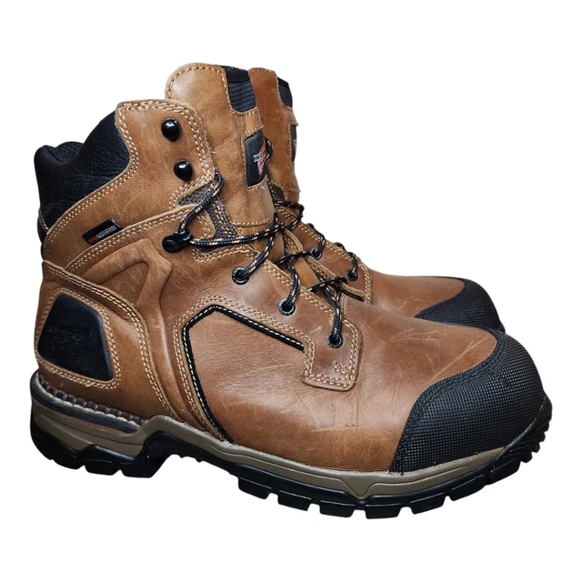 RED WING LEATHER Boots Flexforce Waterproof Soft Toe Brown Men's Size ...