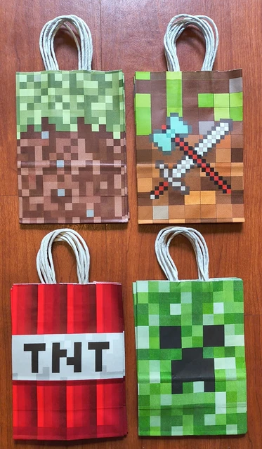 MINECRAFT GOODIE LOOT Paper Bags Birthday Party 16 Count 4 Designs $9. ...