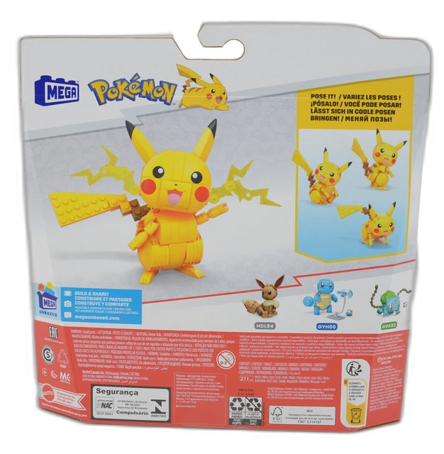 MATTEL MEGA CONSTRUX GMD31 Pokemon Pikachu Bauset 10cm Neuf Emballage D ...