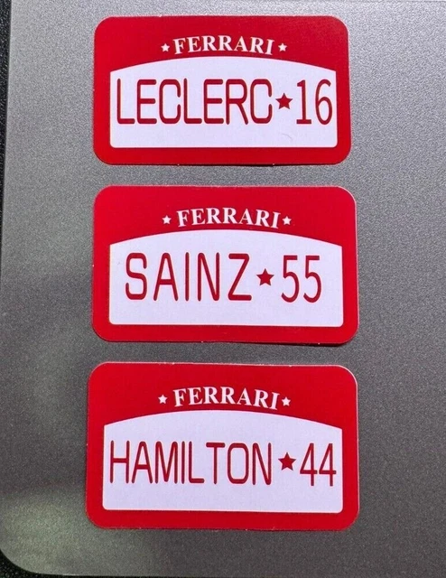 SCUDERIA FERRARI LECLERC Sainz Hamilton F1 Formula 1 Driver Number ...