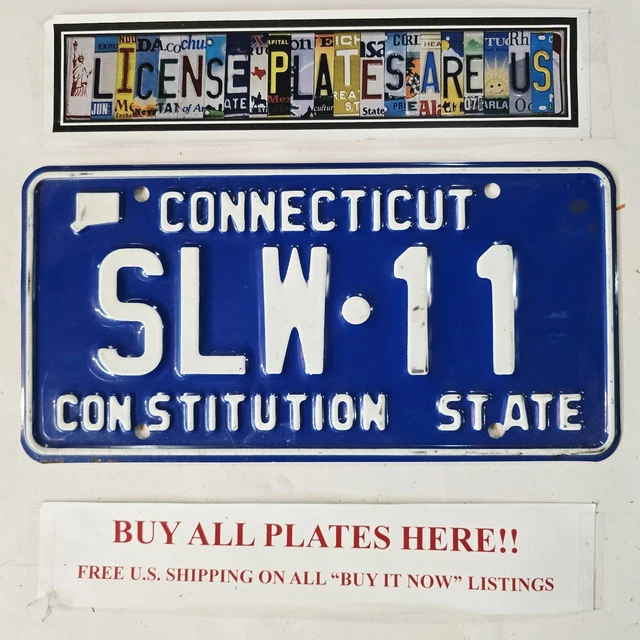 CONNECTICUT VANITY LICENSE Plate 🔥Free📬🔥 Slw 11 ~ Personalized Tag $34. ...
