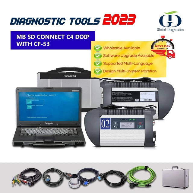 MULTIPLEXEUR MB STAR Xentry Diagnostic C4 doip 2023 + Panasonic CF 52 ...