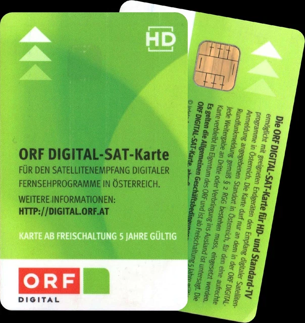 💥ORF DIGITAL SAT-KARTE HD - Neu und Aktiv bis 2030 EUR 295,00 - PicClick DE