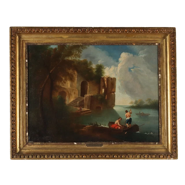 TABLEAU ANCIEN AVEC Paysage Huile sur Toile XIXe Siècle EUR 1.320,00 - PicClick FR