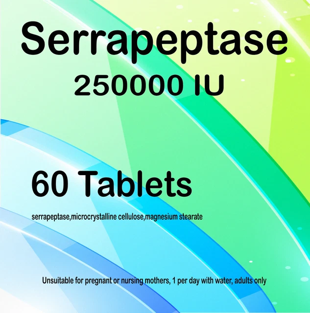SERRAPEPTASE 250000IU TABS coated Joint Pain x 60 Tablets UK $23.64 ...