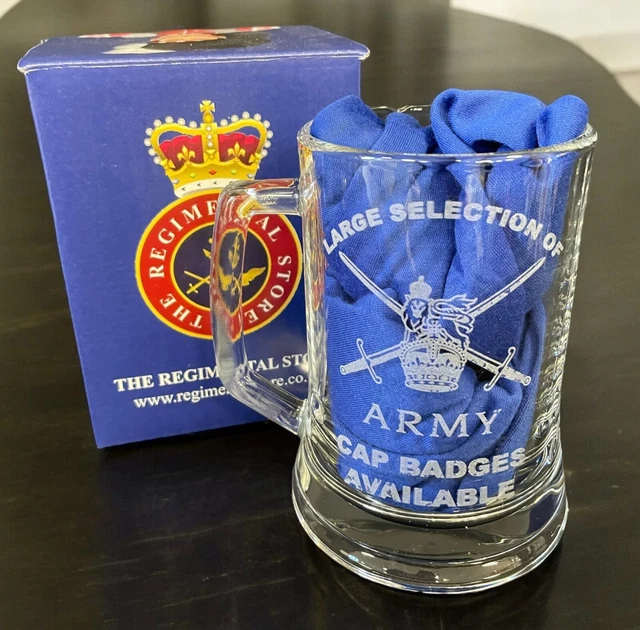 BRITISH MILITARY TANKARD Beer Glass for UK Army Regiments, Royal Navy ...