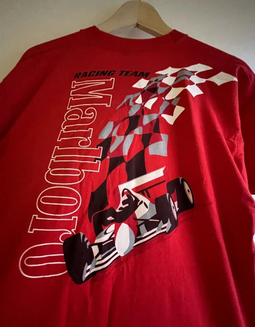 VINTAGE 90'S MARLBORO Formula 1 Racing Team Shirt XL USA Made Red ...