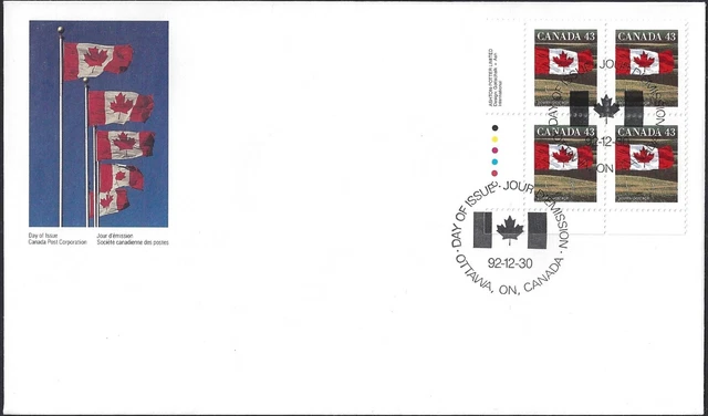 🍁CANADA #1359 LLpb "Flag Over Field" Brand New 1992 First Day Cover $2. ...