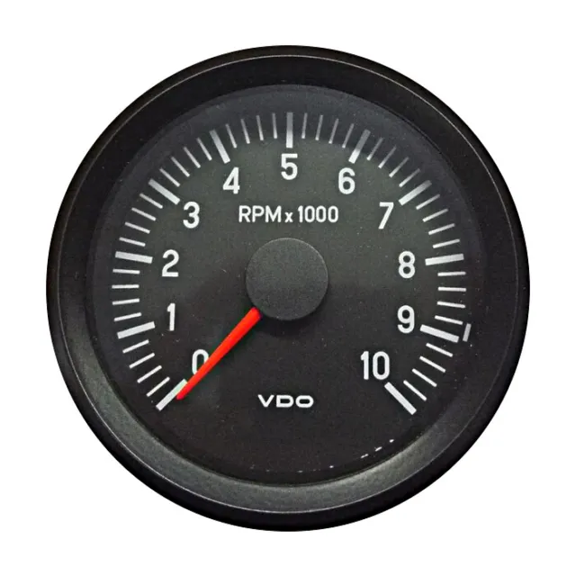 VDO COCKPIT INTERNATIONAL Tachometer Gauge - RPM Range 0-10,000, 80mm ...