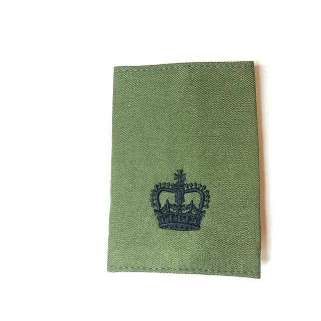 BRITISH ARMY OFFICERS Major Rank Slide 1980's Olive cloth Black Thread ...