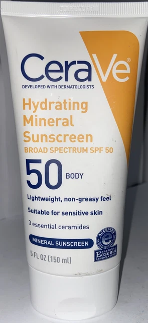 CERAVE HYDRATING MINERAL Sunscreen - SPF 50 - 5 fl oz / 150 mL EUR 14 ... CERAVE HYDRATING MINERAL Sunscreen - SPF 50 - 5 fl oz / 150 mL EUR 14 ...