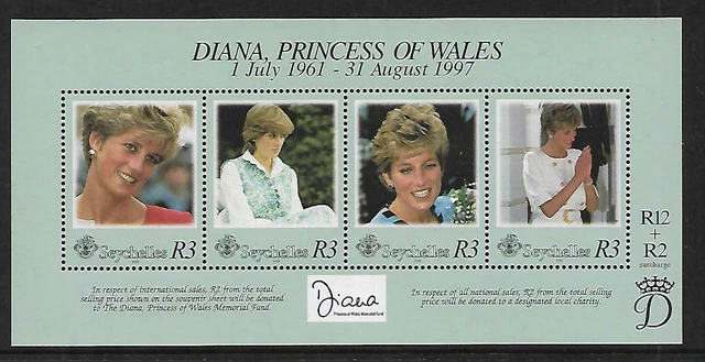 1998 DIANA PRINCESS of Wales Mini Sheet Complete MUH/MNH as Issued $10. ...