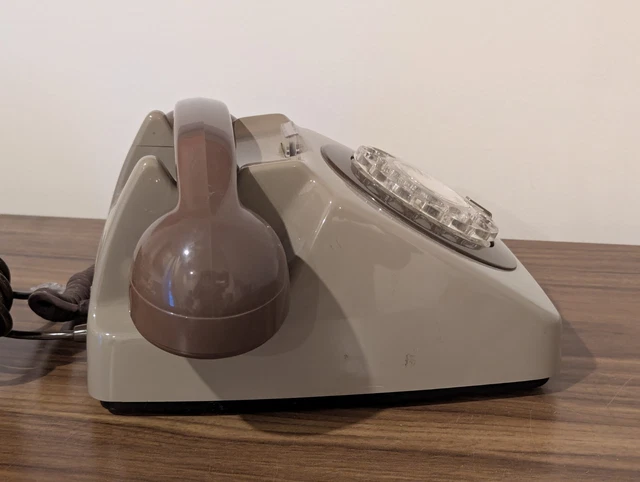 GREY BROWN BT GPO 8746G Rotary Vintage Telephone 1980s Retro Converted ...