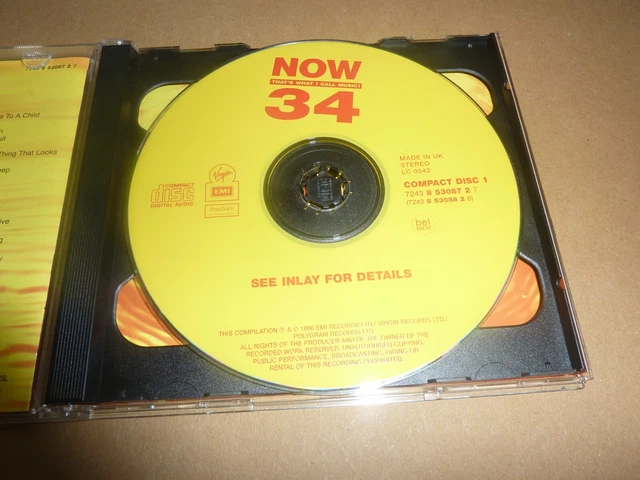 NOW THAT'S WHAT I CALL MUSIC! 34 Double CD Album 42 HITS 1996 Excellent ...