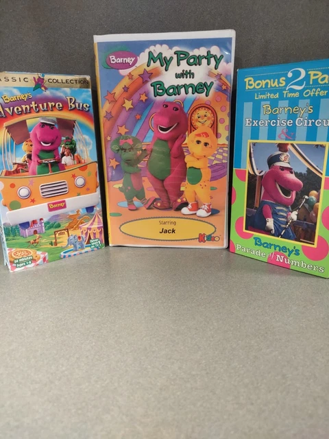 BARNEY VHS LOT, Adventure Bus, My Party Jack Purple Rare Barney ...