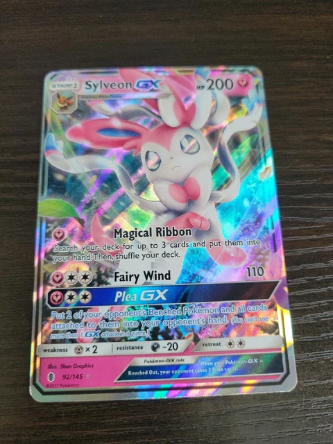 POKÉMON TCG SYLVEON GX Sun & Moon: Guardians Rising 92/145 Holo Ultra ...