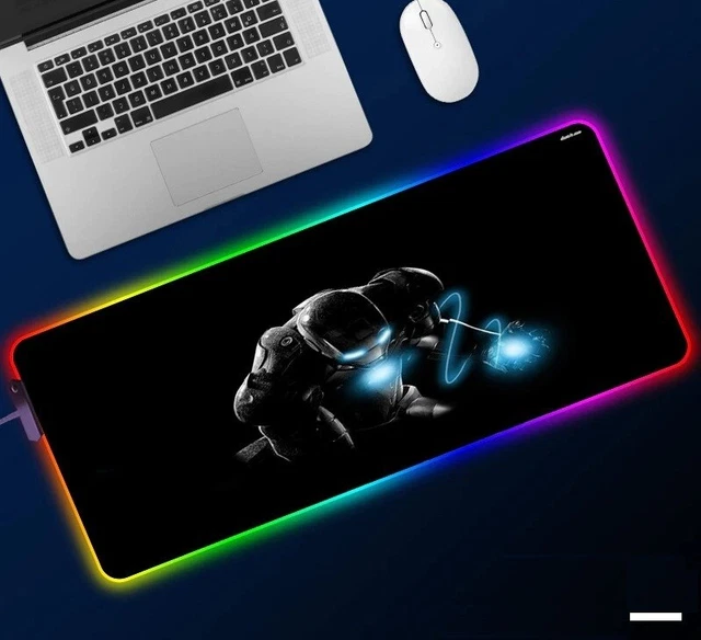 LED RGB MOUSE Pad Computer Keyboard Gamer PC Connected Mats USB Desk ...