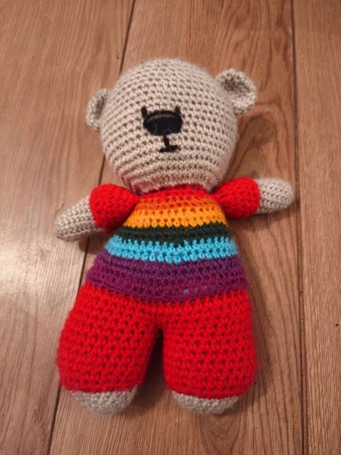 CROCHETED RAINBOW BEAR: Handmade Stuffed Animal £1.17 - PicClick UK