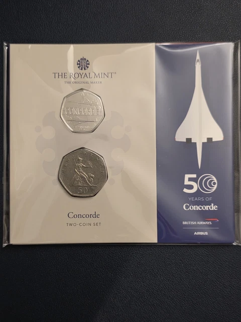 ROYAL MINT, CONCORDE 50th Anniversary Coin Set, 50p Coins From 2026 ...