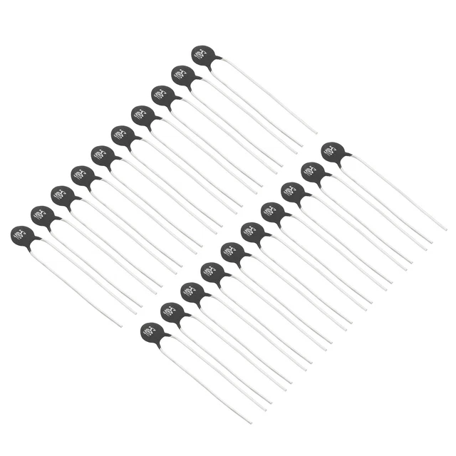 NTC THERMISTORS RESISTORS, 20Pcs 10 Ohm NTC 10 D-5 Temperature Sensor ...