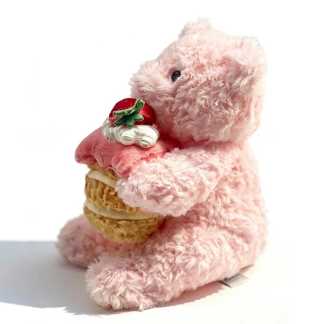 JELLYCAT PINK BEAR Plush Holding Strawberry Cake Amuseables NWT £35.99 ...