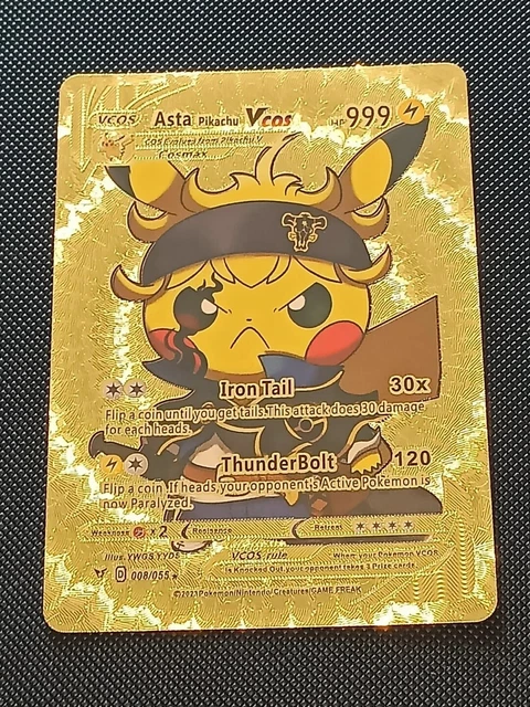 PIKACHU POKEMON ASTA Black Clover Pika Carte Card Holo Prism Manga ...