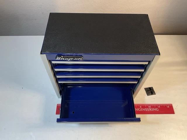 SNAP ON TOOLS 5 Drawer Mini Tool Box Bottom Royal Blue Chest Jewelry ...