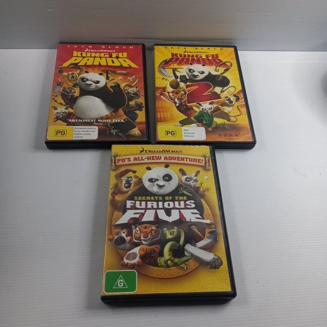 KUNG FU PANDA 1 & 2 + Furious Five DVD Bundle Region 4 PAL rated PG $15 ...