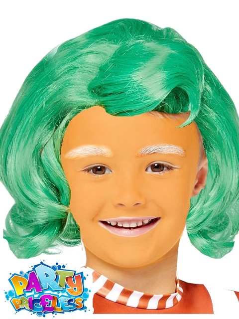 KIDS OOMPA LOOMPA Wig Willy Wonka Chocolate Factory Fancy Dress Outfit ...