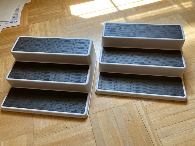 KITCHEN CABINET SPICE Rack 3 Tier Step Shelf Organizer Storage Holder ...