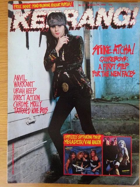 KERRANG ISSUE 211 (Posters Megadeth Van Halen) Uriah Heep Quireboys ...