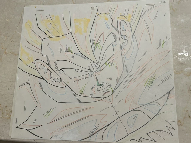 DRAGON BALL Z Goku Super Saiyan DBZ Anime Production Cel Pencil Douga ...