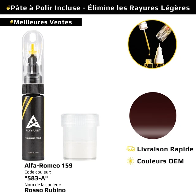 PEINTURE DE RETOUCHE pour Alfa Romeo 159 Code: 583/A Rosso Rubino EUR ...
