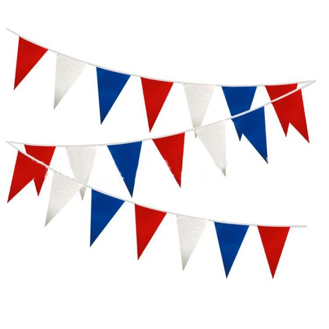 BANNI RE DE F TE de rue d coration rouge blanc bleu 18 m drapeaux jubil col EUR 11,14 - PicClick FR