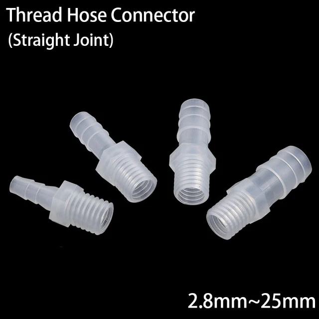 EXTERNAL THREAD STRAIGHT Joint Tube Hose Pipe Plastic Tube Connector 2 ...