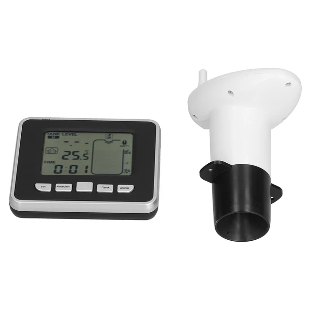 WATER TANK LEVEL Meter Ultrasonic Digital Display Depth Gauge Sensor ...