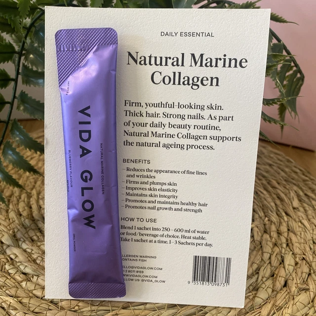 VIDA GLOW - Natural Marine Collagen - Supplement - Blueberry - 9g ...