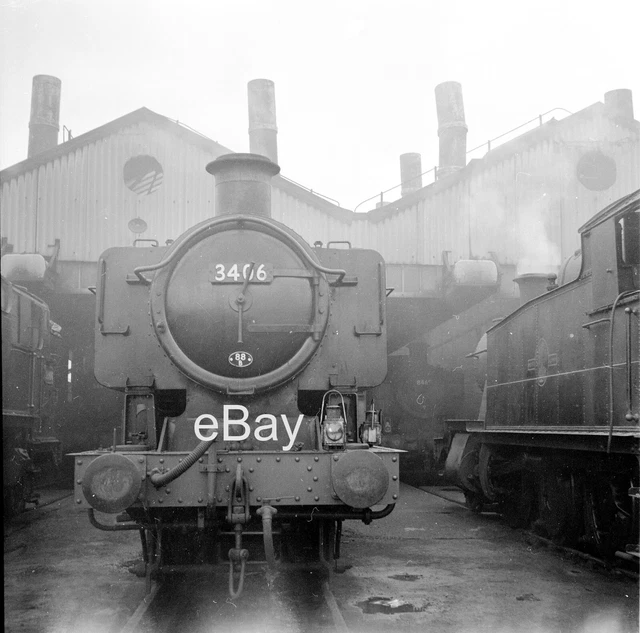 RAILWAY STEAM NEGATIVE 9400 Class 3406 Cardiff East Dock 88B 1950s ...