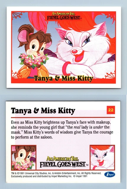 TANYA & MISS Kitty #22 An American Tail Fievel Goes West 1991 Impel ...