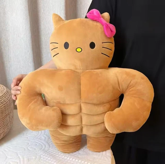 STRONG MUSCULAR HELLO Kitty Plush Doll - Big Buff Hello Kitty £26.50 ...